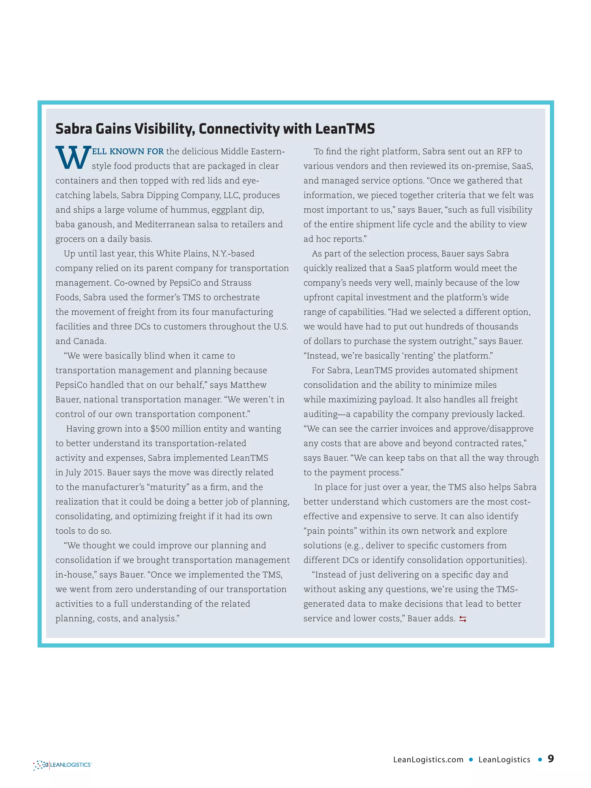 Leanlogistics mtc tms | PDF