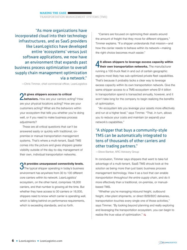 Leanlogistics mtc tms | PDF | Logistics and Transportation Industry ...