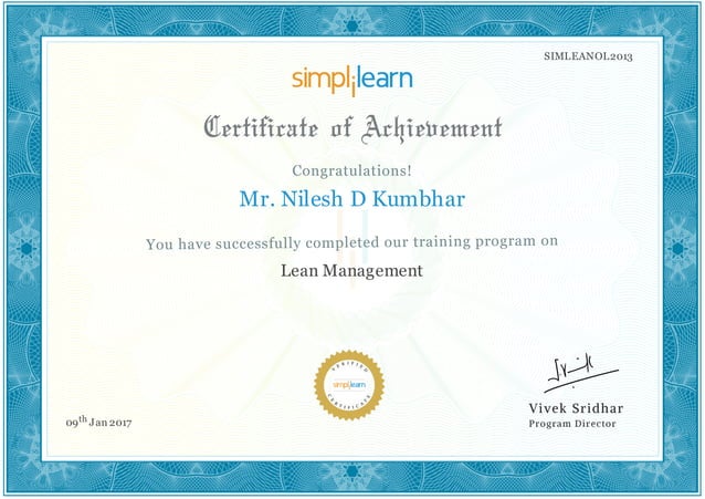 Lean management certificate | PDF