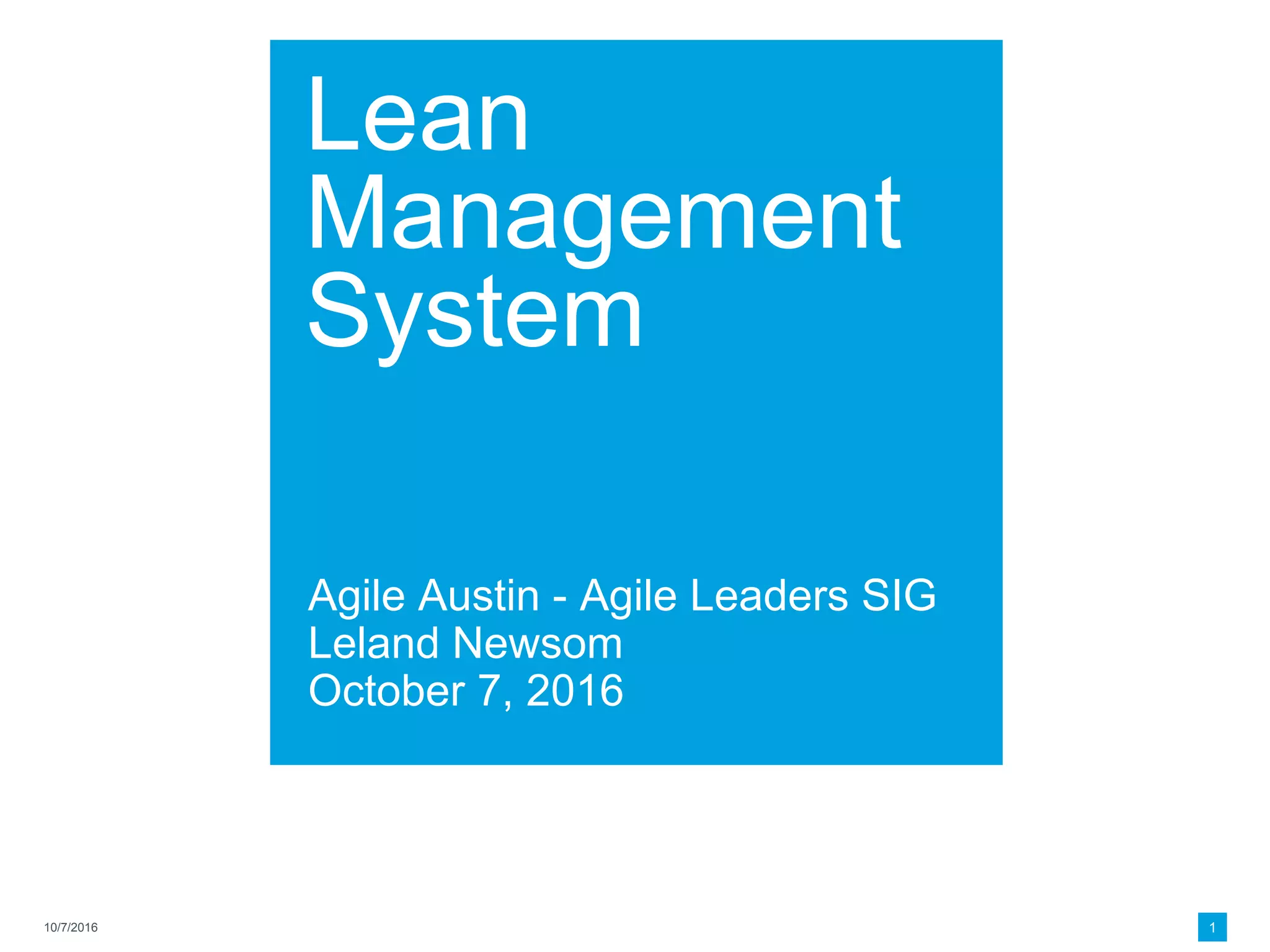 Lean Management System | PPTX