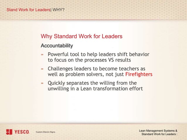Lean Management Systems &Standard Work for Leaders.ppt | Business ...