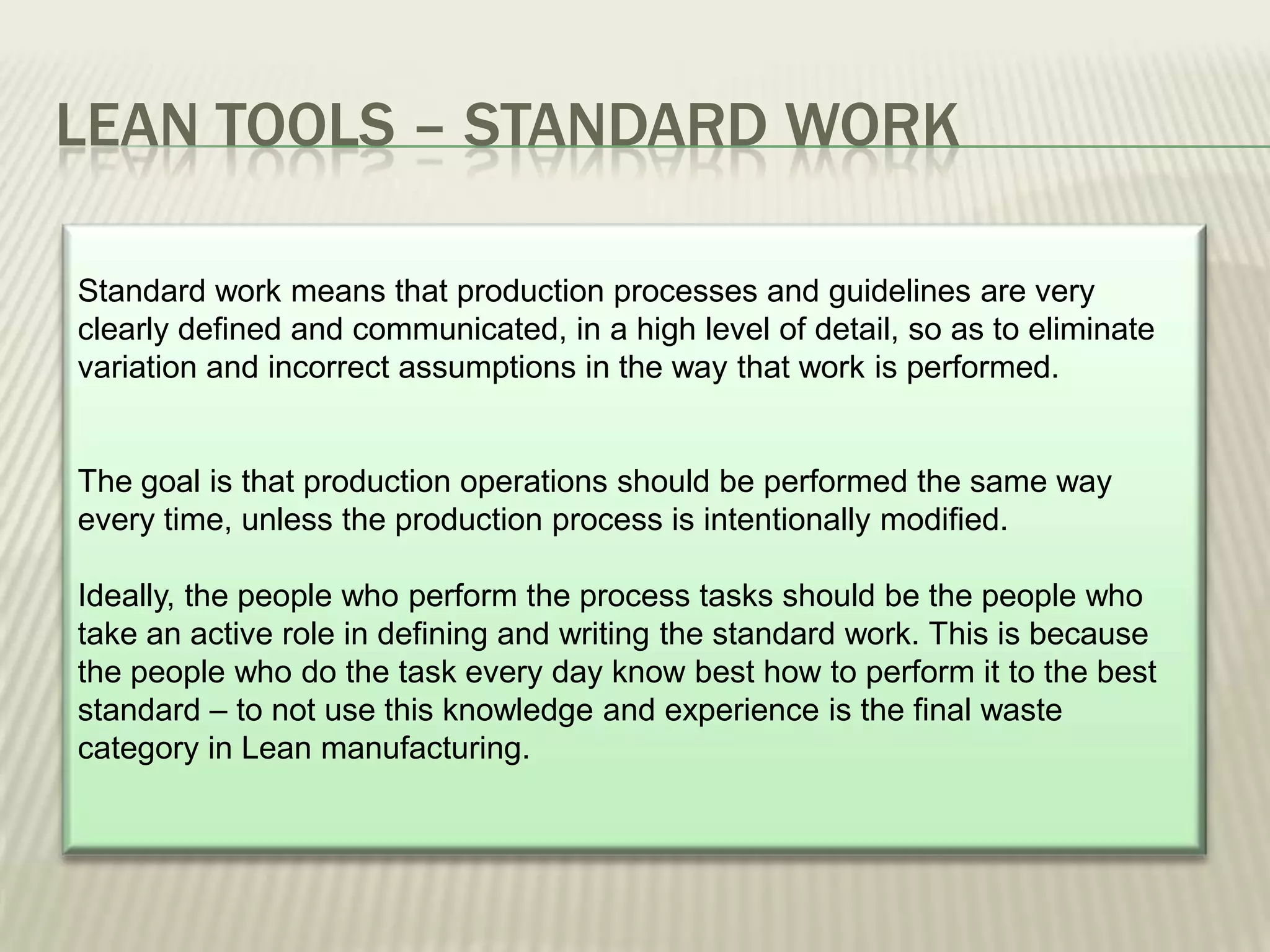 Lean manufacturing basics | PPTX