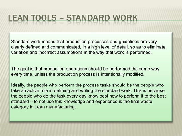 Lean manufacturing basics | PPTX | Business | Business and Finance