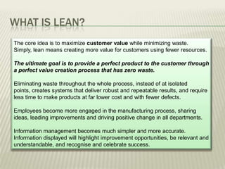 Lean manufacturing basics | PPTX