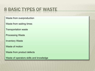 Lean manufacturing basics | PPTX