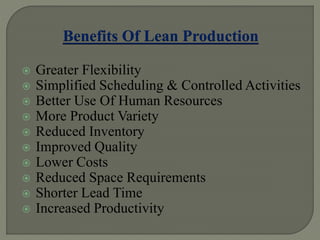 Lean manufacturing | PPTX