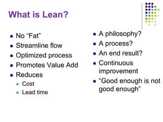 Lean manufacturing | PPTX