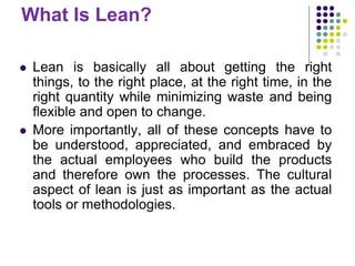 Lean manufacturing | PPTX