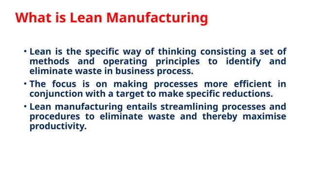 Practical Implementations of Lean Manufacturing Techniques | PPT