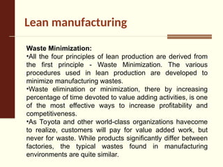 Lean Manufacturing system, methods in production | PPT