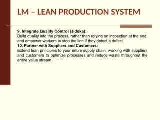 Lean Manufacturing system, methods in production | PPT