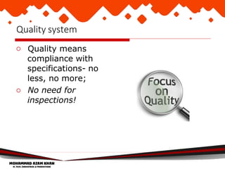 Lean Manufacturing (Concepts, Tools and Quality Management) | PPTX
