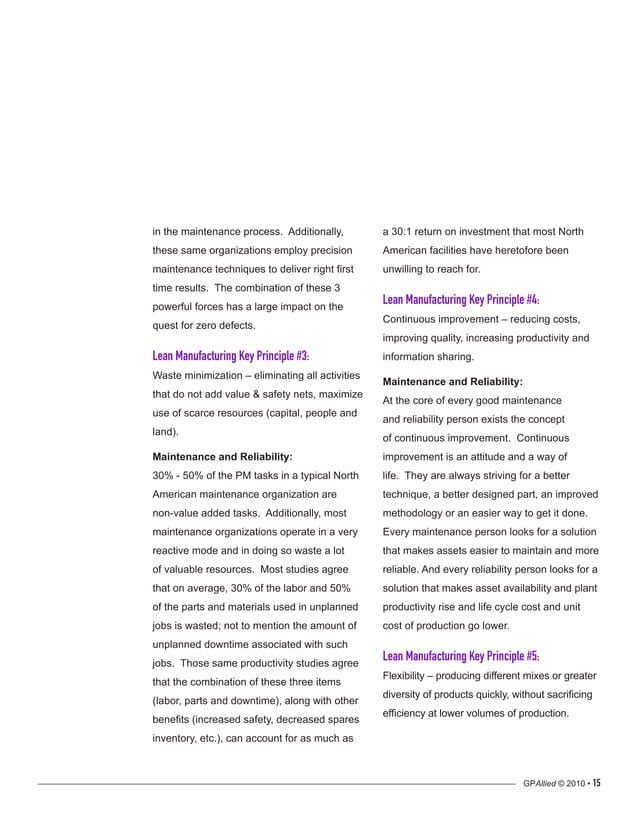 Lean Manufacturing and Reliability Concepts Report | PDF