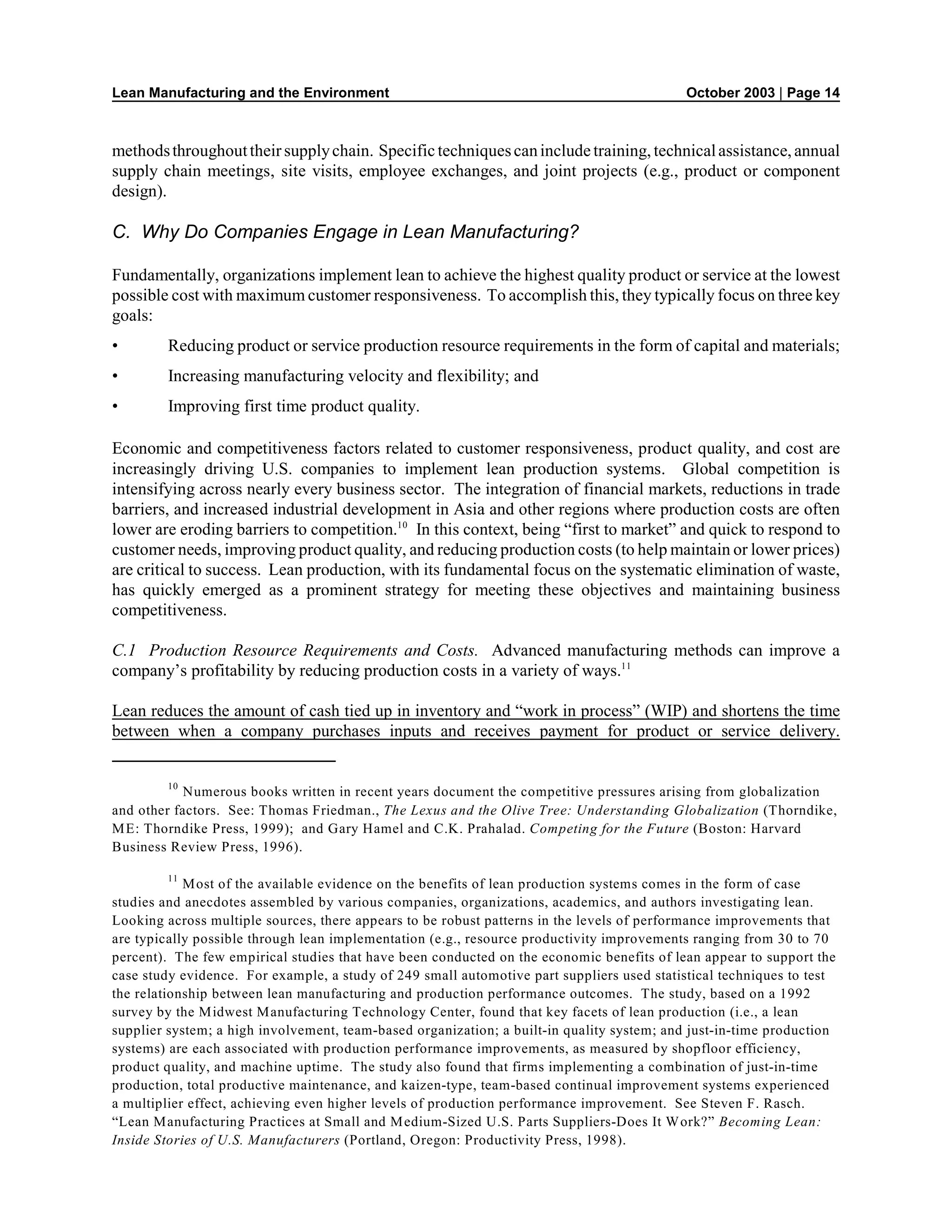 Lean manufacturing and the environment | PDF