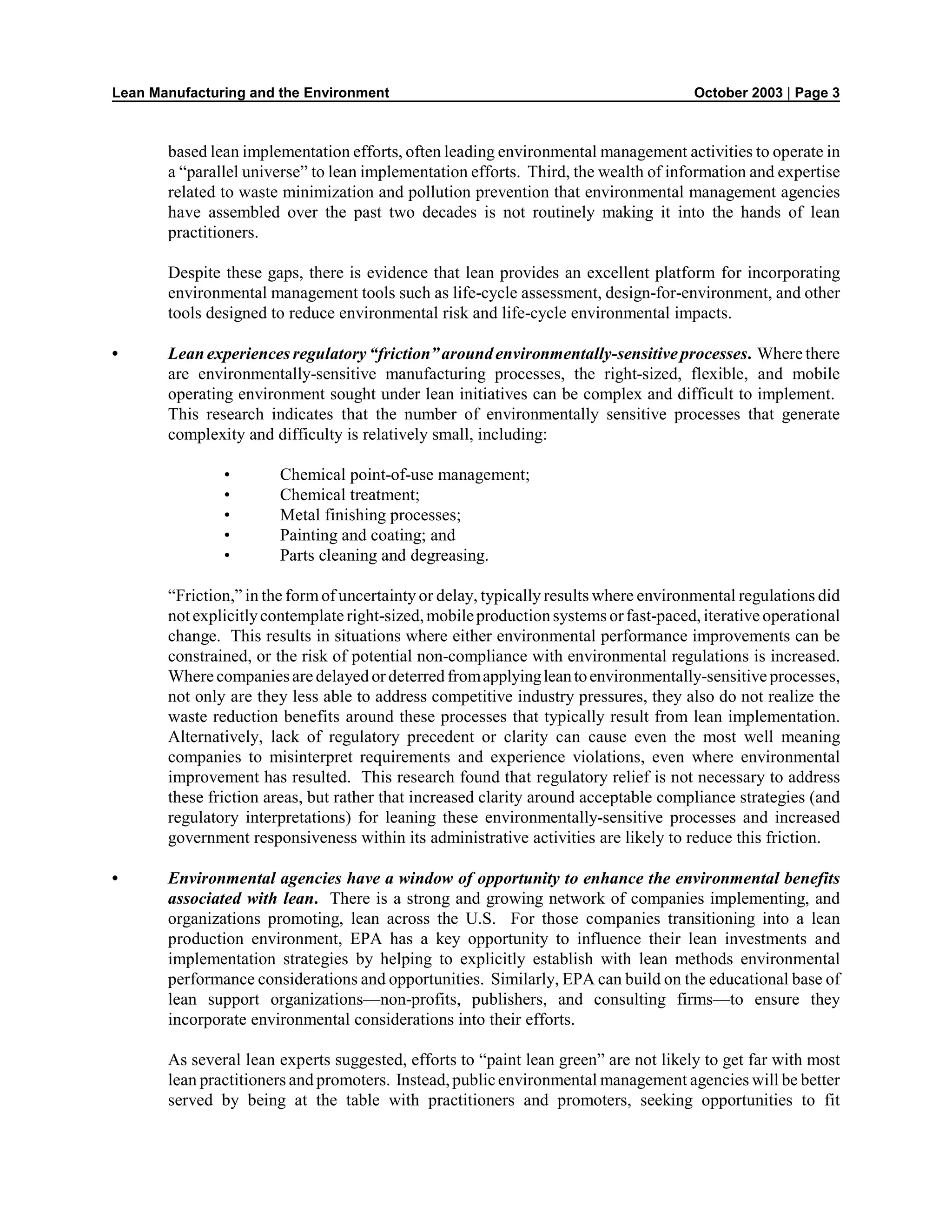 Lean manufacturing and the environment | PDF