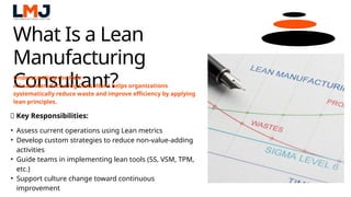 Lean Manufacturing Consultant , Michigan | PPTX