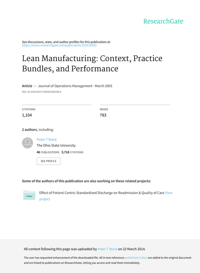 Lean manufacturing context_practice_bundles_and_pe | PDF | Mechanical ...
