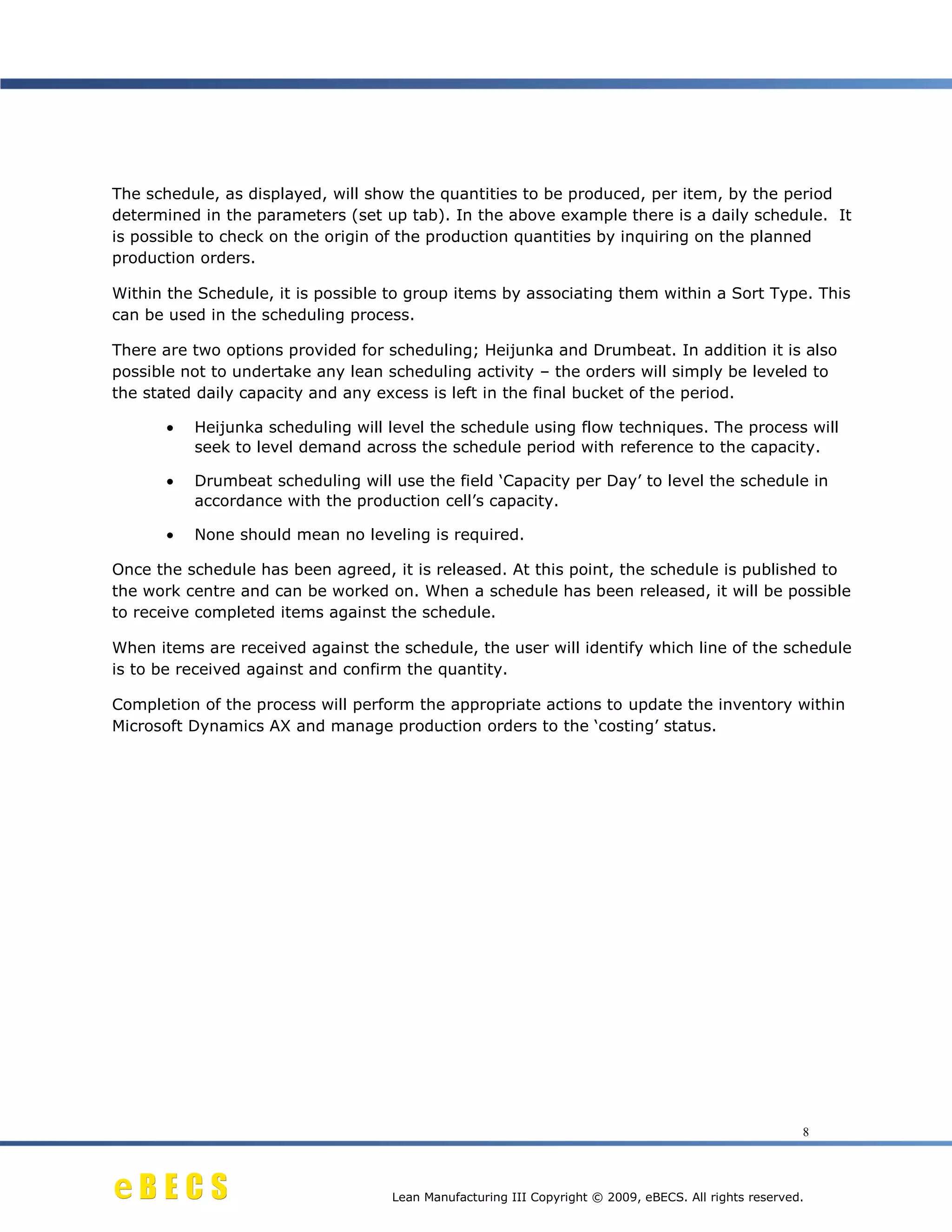 Lean Manufacturing III In Microsoft Dynamics AX | PDF