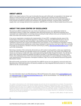 Lean Manufacturing III In Microsoft Dynamics AX | PDF