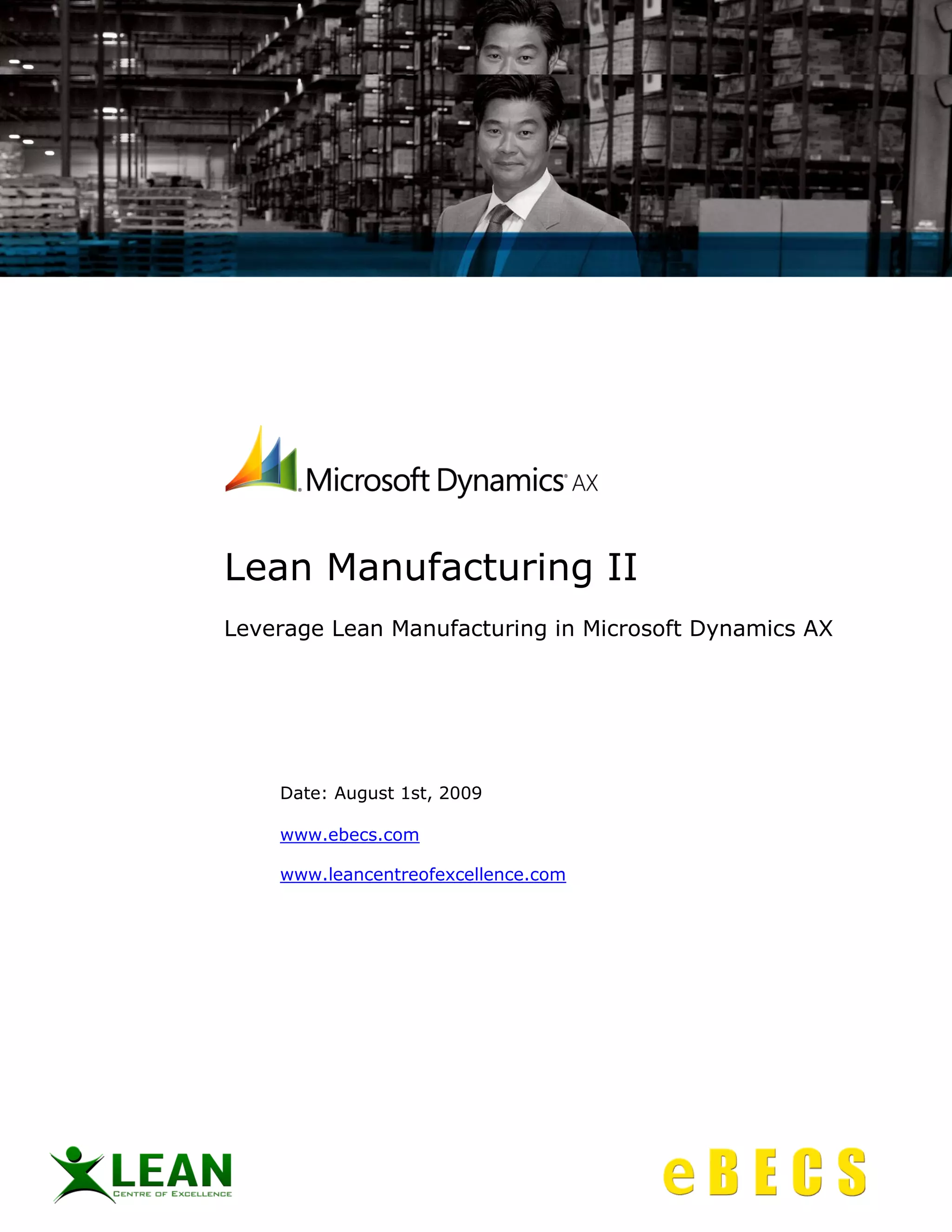 Lean Manufacturing II In Microsoft Dynamics AX | PDF