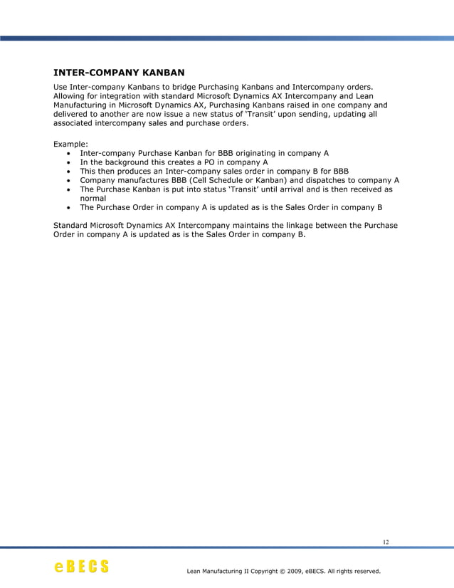 Lean Manufacturing II In Microsoft Dynamics AX | PDF