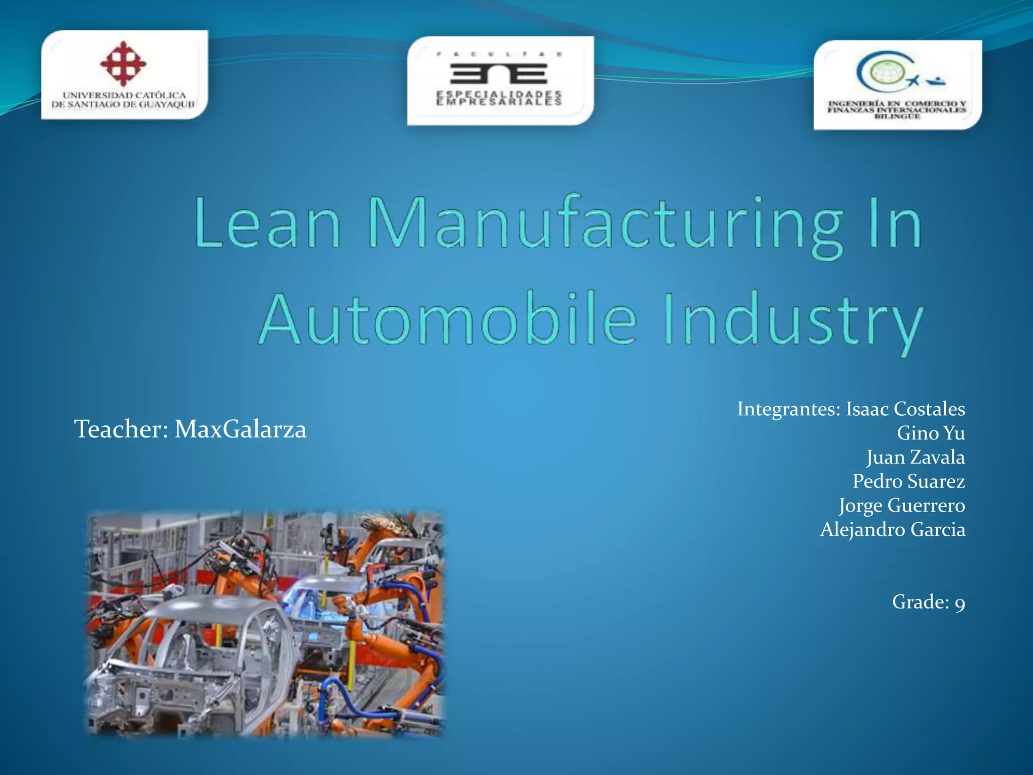 Lean manufacturing in automobile industry | PPTX
