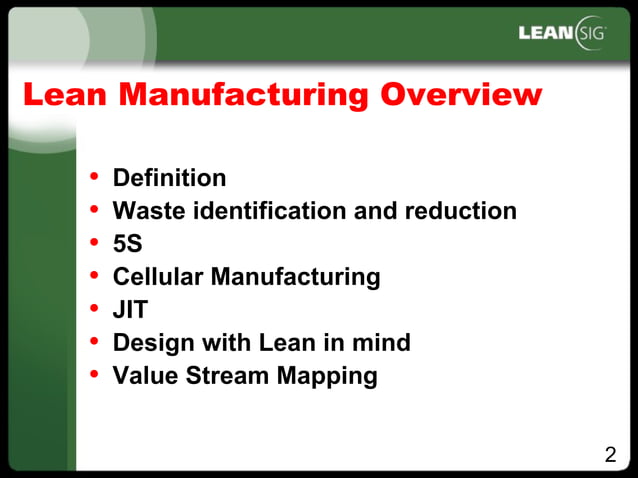 Lean manufacturing overview | PPT