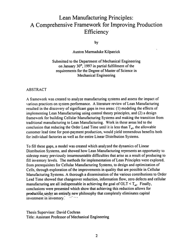 Lean manufacturing principles | PDF