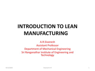 Lean manufacturing principles | PPTX