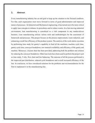 Lean manufacturing project | PDF