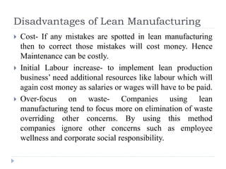 Lean manufacturing | PPTX | Manufacturing Industry | Industries