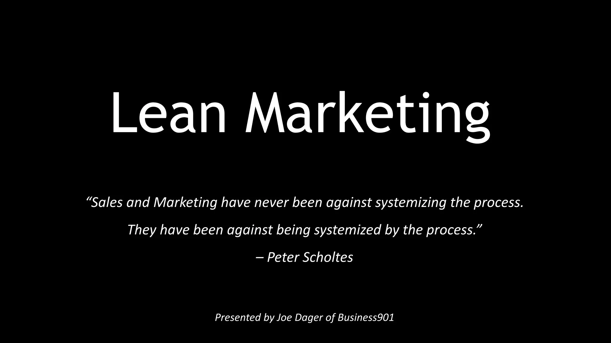Thinking of using Lean in Sales and Marketing | PPT