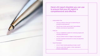 Lean methodology A3 Report Checklist eAuditor Audits & Inspections | PPT