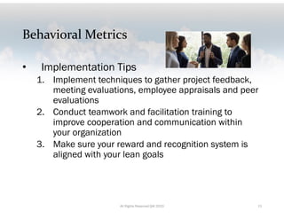 Measuring Business Success: Lean Metrics | PDF