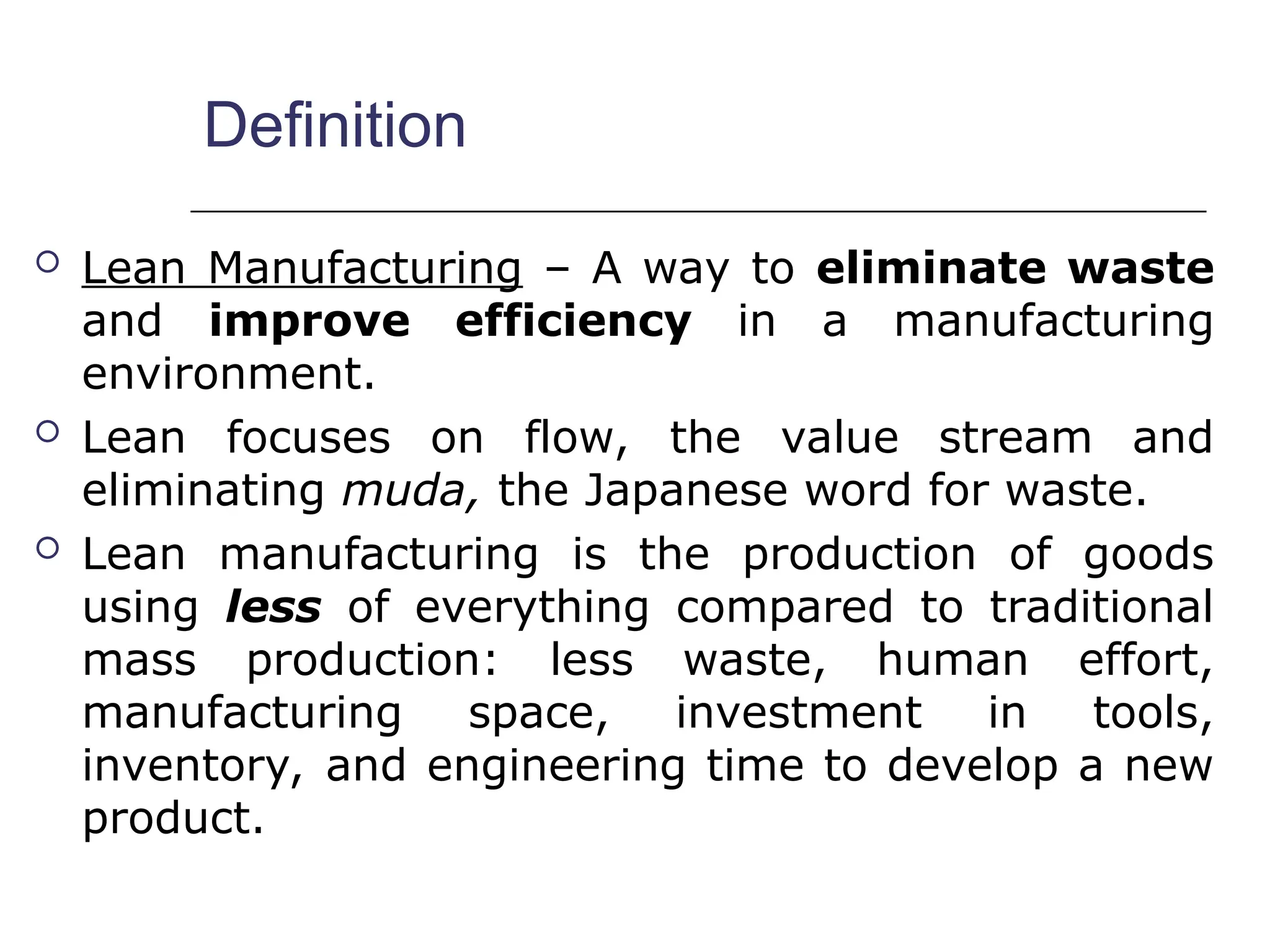 Lean Manufacturing Presentation power point | PPT