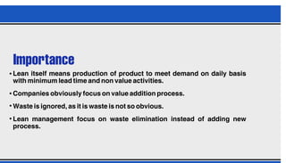 PPT ON LEAN MANUFACTURING | PPT