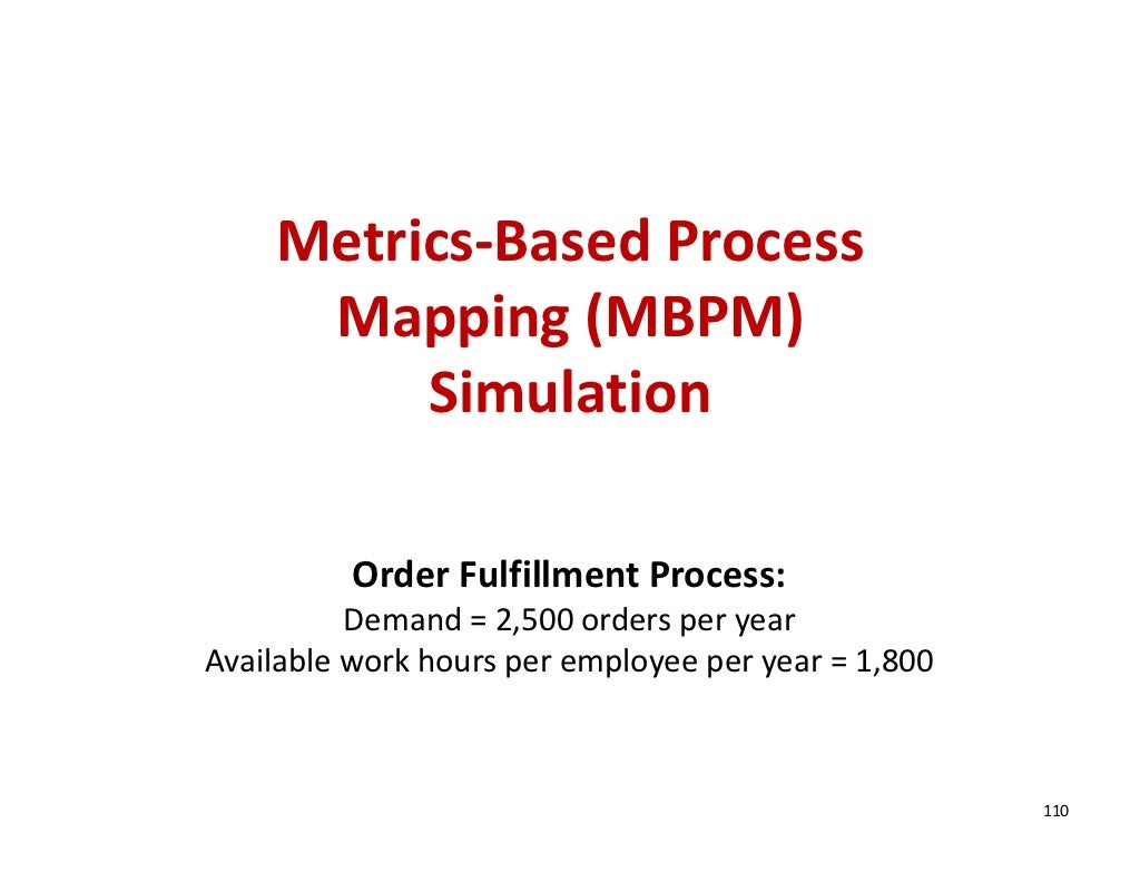 Metrics‐Based Process Mapping (MBPM) Simulation Order Fulfillment P…