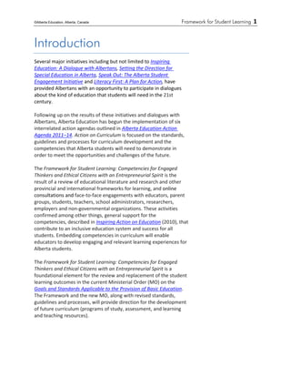 Framework for Student Learning | PDF