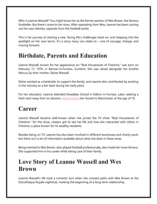 Leanne Wassell - Life After Wes Brown - Trendos | PDF
