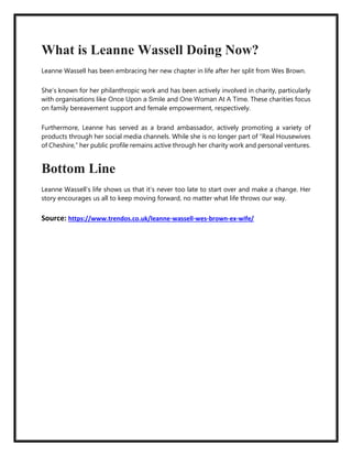 Leanne Wassell - Life After Wes Brown - Trendos | PDF