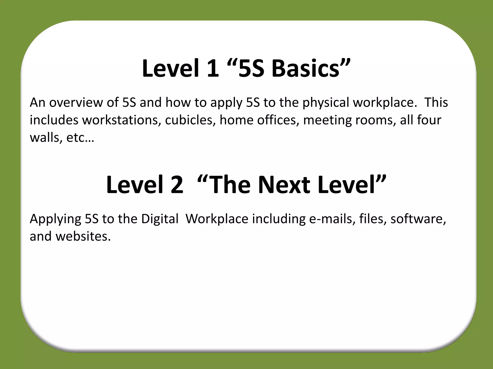 Lean Office 5S : The Next Level | PPTX