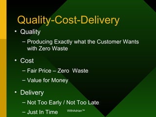 Lean operations withadrian adrian 2012.ppt | Logistics | Business