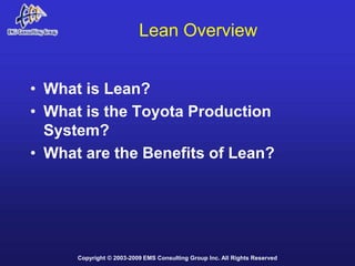 Lean Manufacturing: Improve Productivity, Quality, and Lead-Time | PPTX