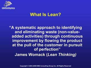 Lean Manufacturing: Improve Productivity, Quality, and Lead-Time | PPTX