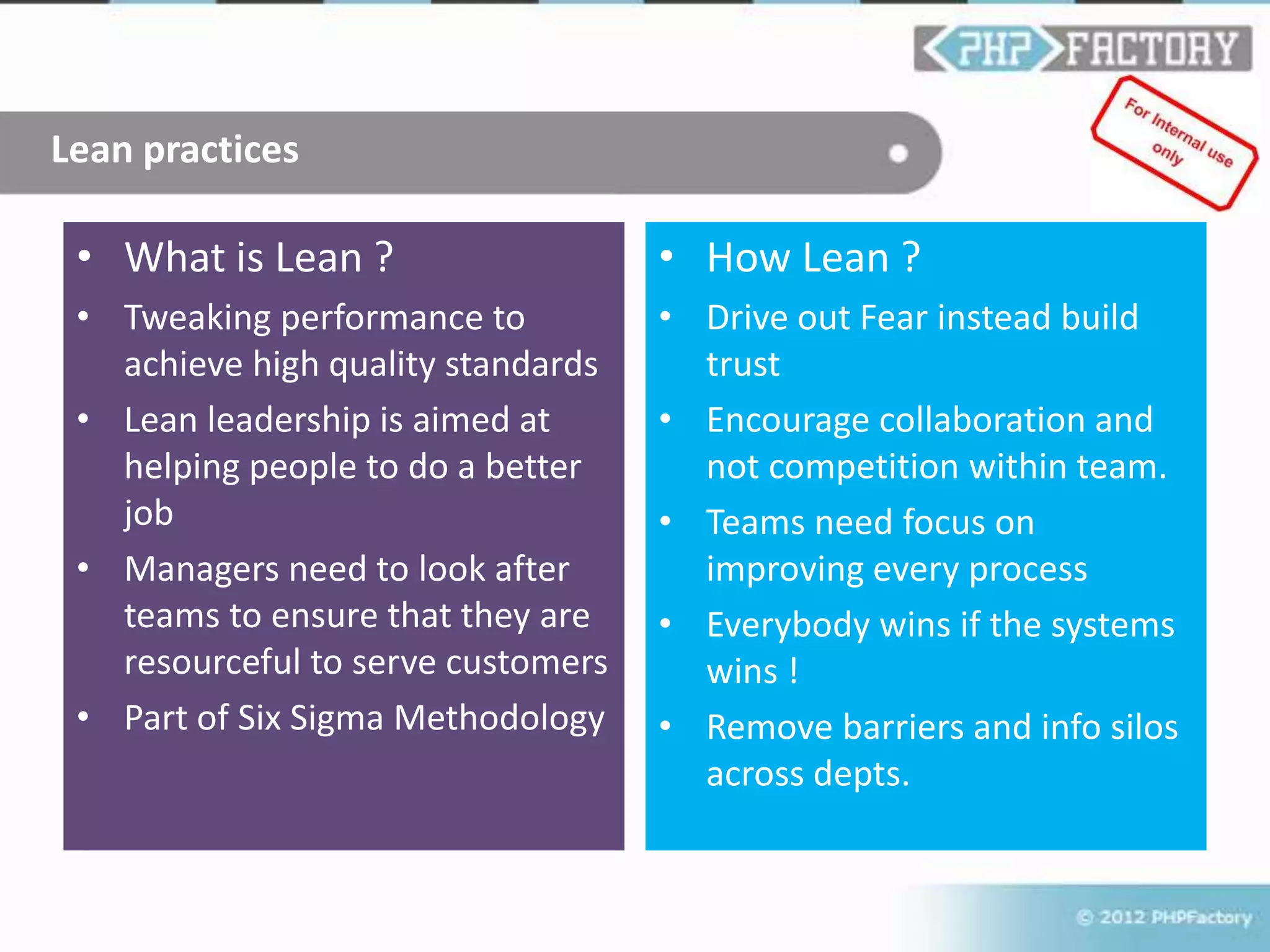 Lean Practices at Railsfactory | PPT
