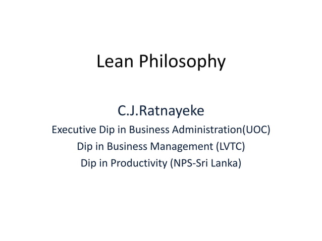 Lean philosophy | PPTX