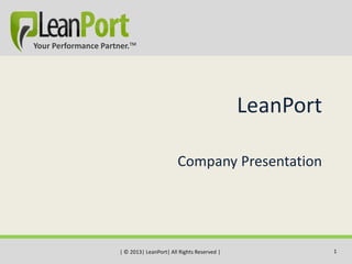 LeanPort Pvt. Ltd. Comapany Presentation. | PPT