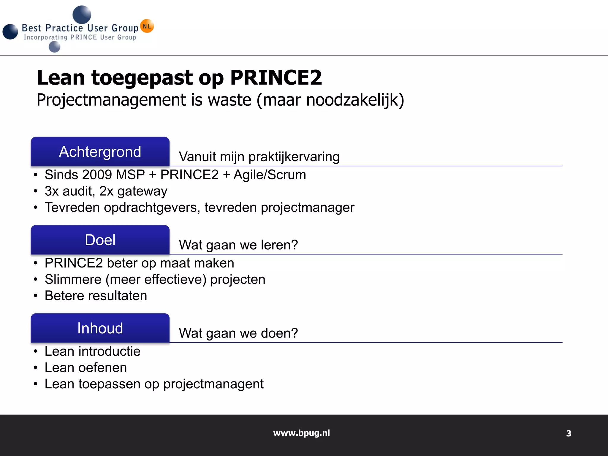 Lean PRINCE2, projectmanagement is waste (maar noodzakelijk) | PPT