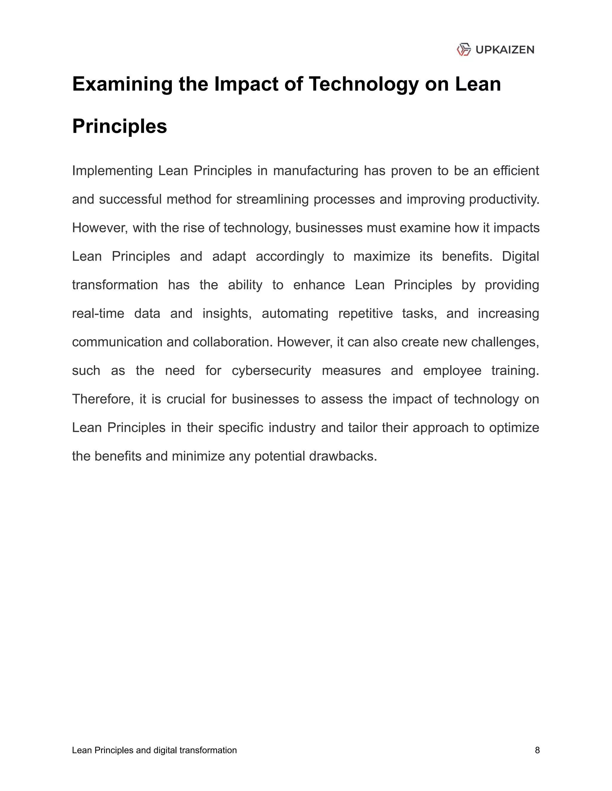 Lean Principles and Digital Transformation | PDF