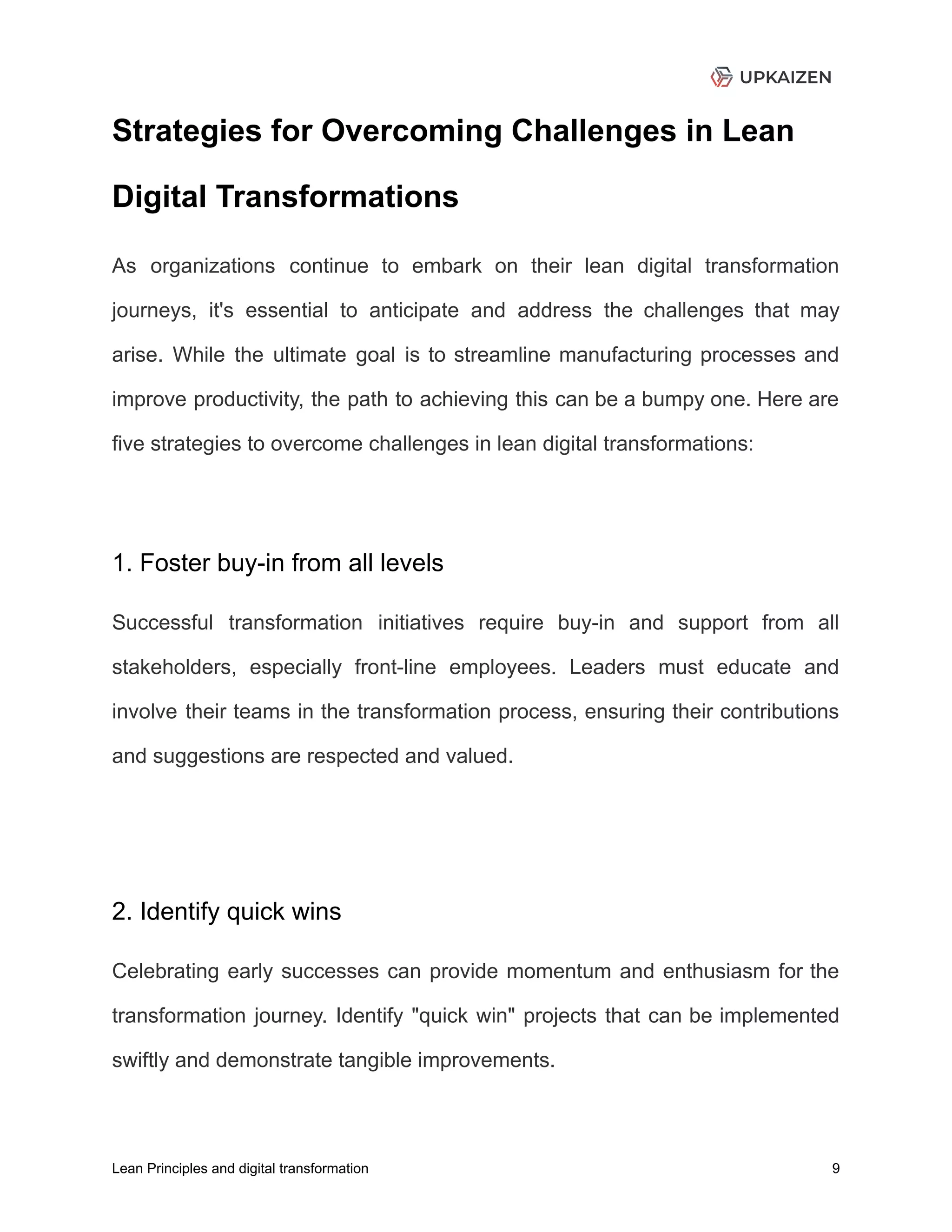 Lean Principles and Digital Transformation | PDF